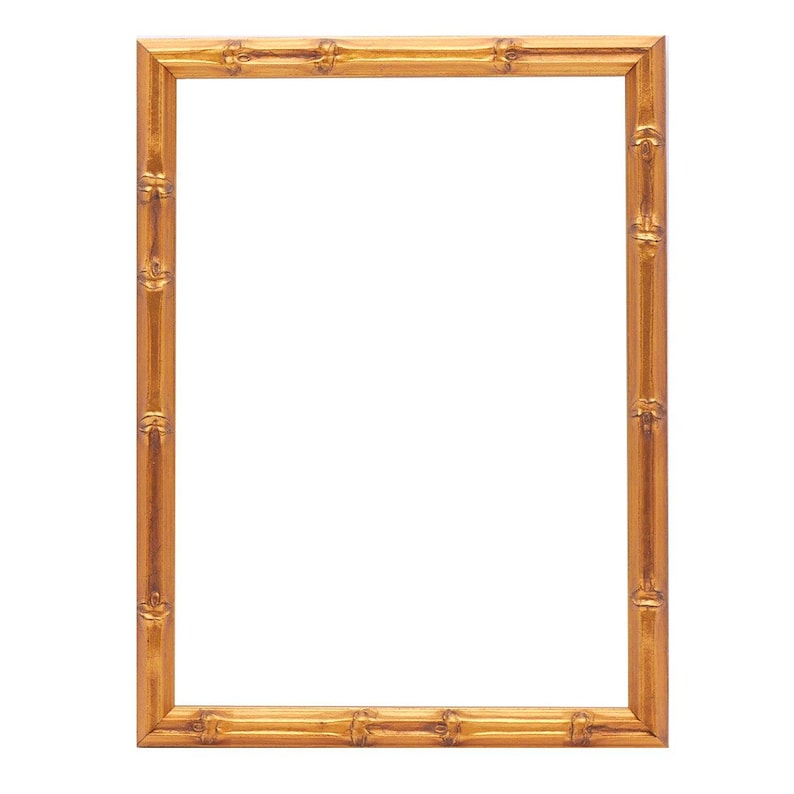 Gold Bamboo Picture Frame, Tropical Thin Bamboo Frame, Handmade Custom ...