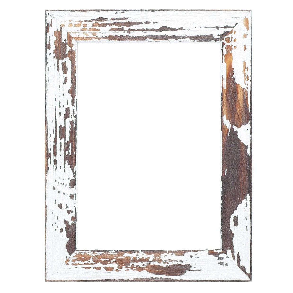 White Rustic Distressed Wood Picture Frame, Handmade Custom Frame ...