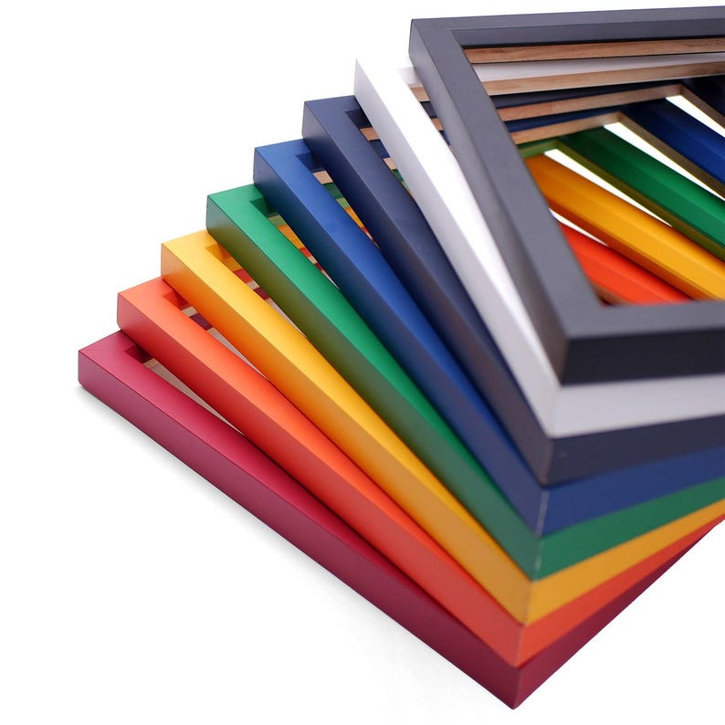 Blue Color Wood Picture Frame, Thin Frame, Modern Simple Frame ...