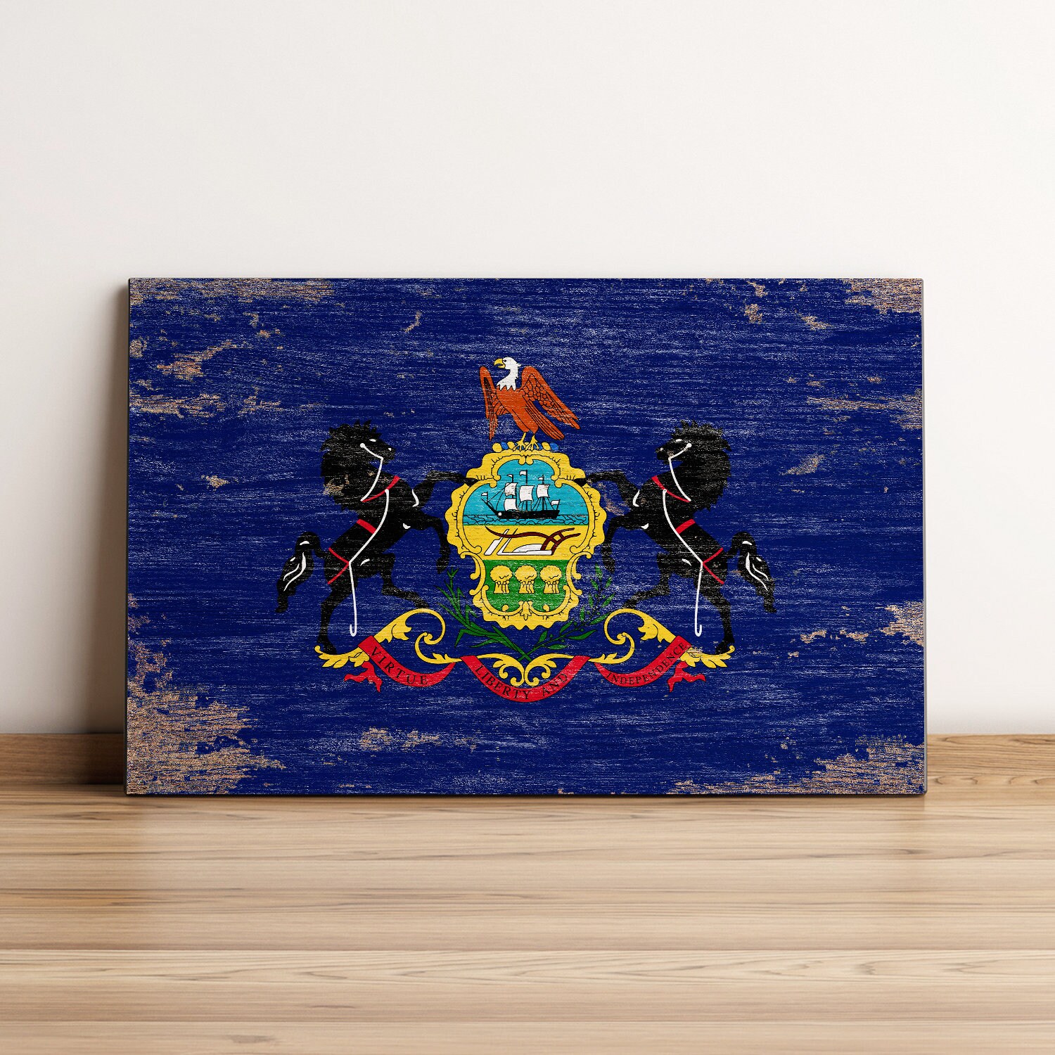 Pennsylvania State Flag Wall Art, Pennsylvania Flag, Wood Printing Flag ...