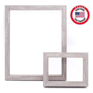 Gray Barn Wood Picture Frame, Rustic Distressed Frame, Handmade Custom ...