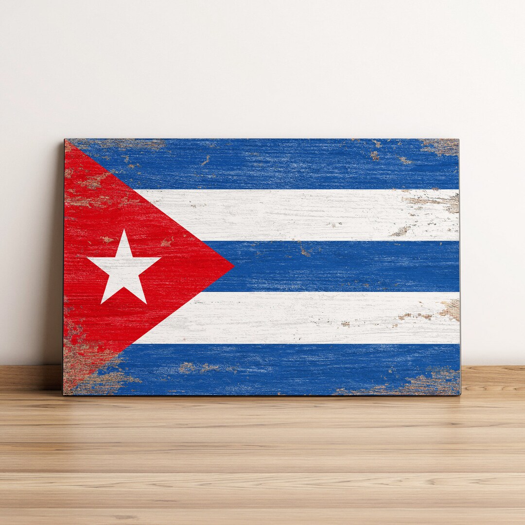 Cuba Flag Wall Art, Cuba Flag, Wood Printing Flag, Wood Art, Wall Art ...