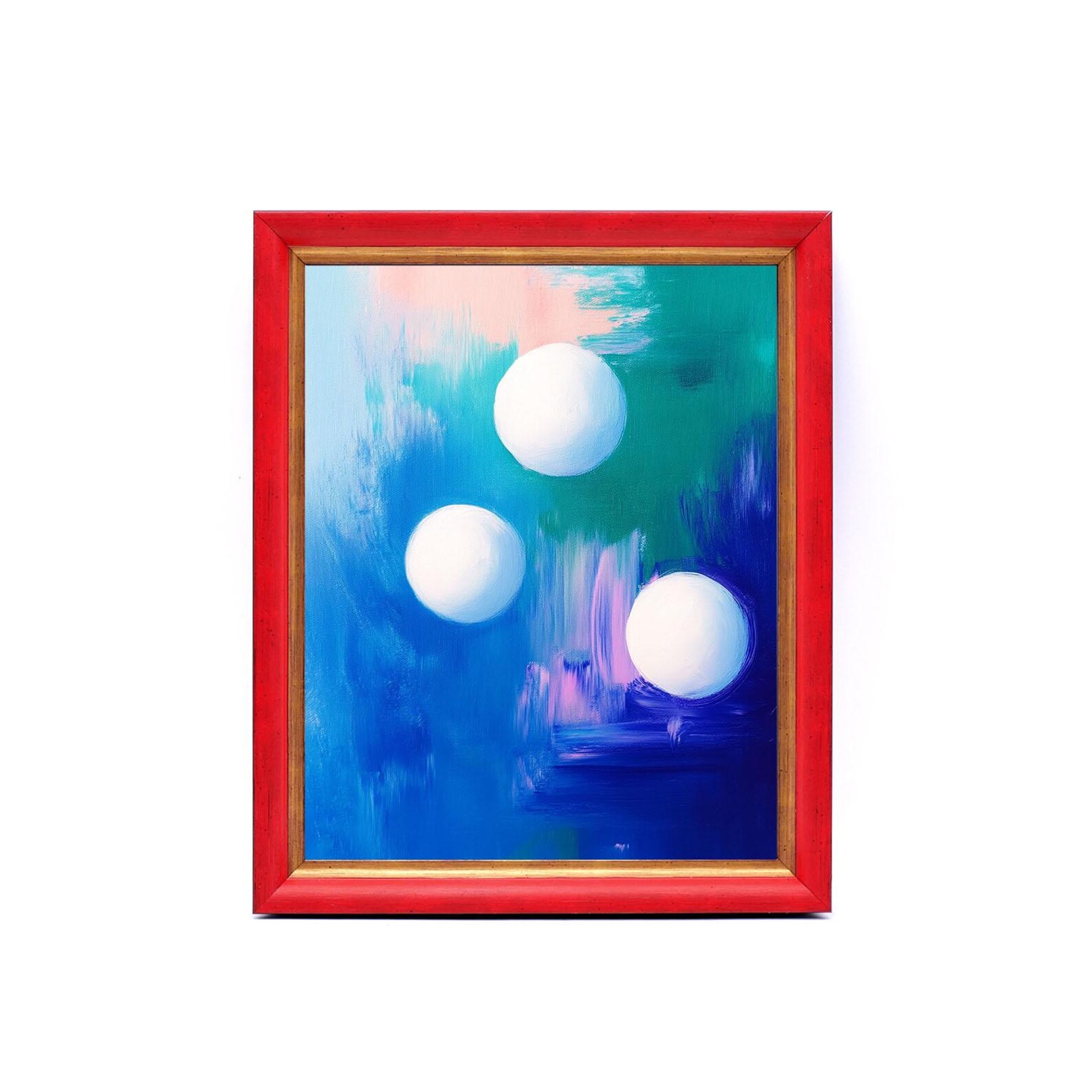 Red Blue Black Gold Wood Picture Frame, Handmade Custom Frame, Modern ...
