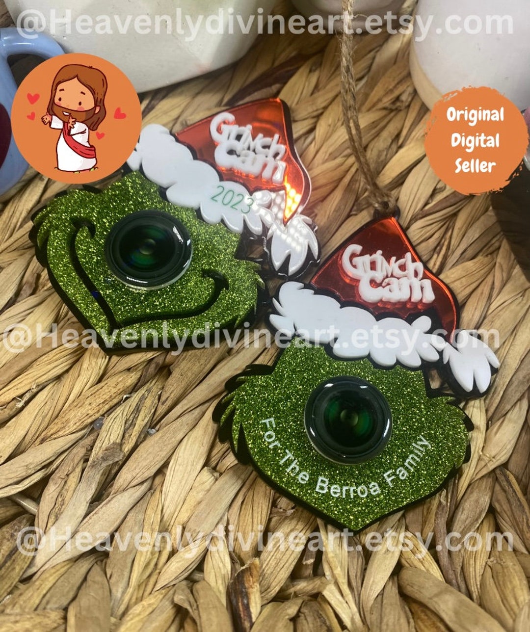 Grinch Cam Magnet and Ornament Laser File Glowforge File is Also Sold ...