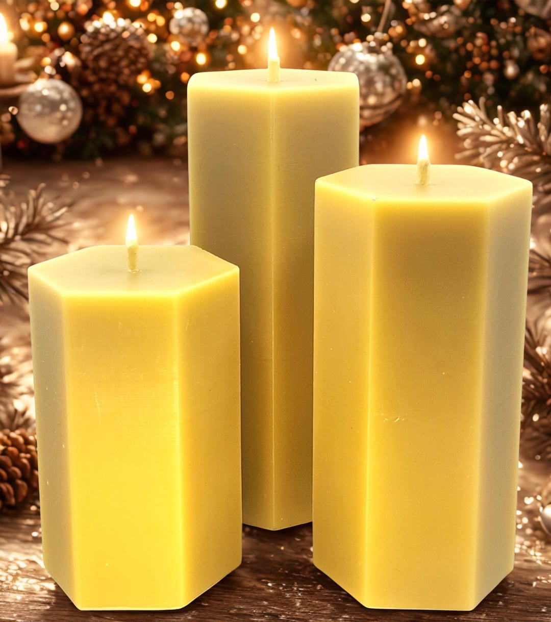 Hexagon Pillar Candles - Etsy