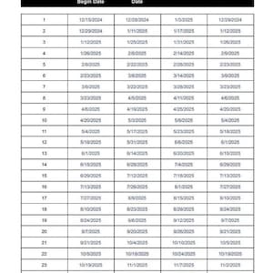 2025 Editable Payroll Calendar - Etsy