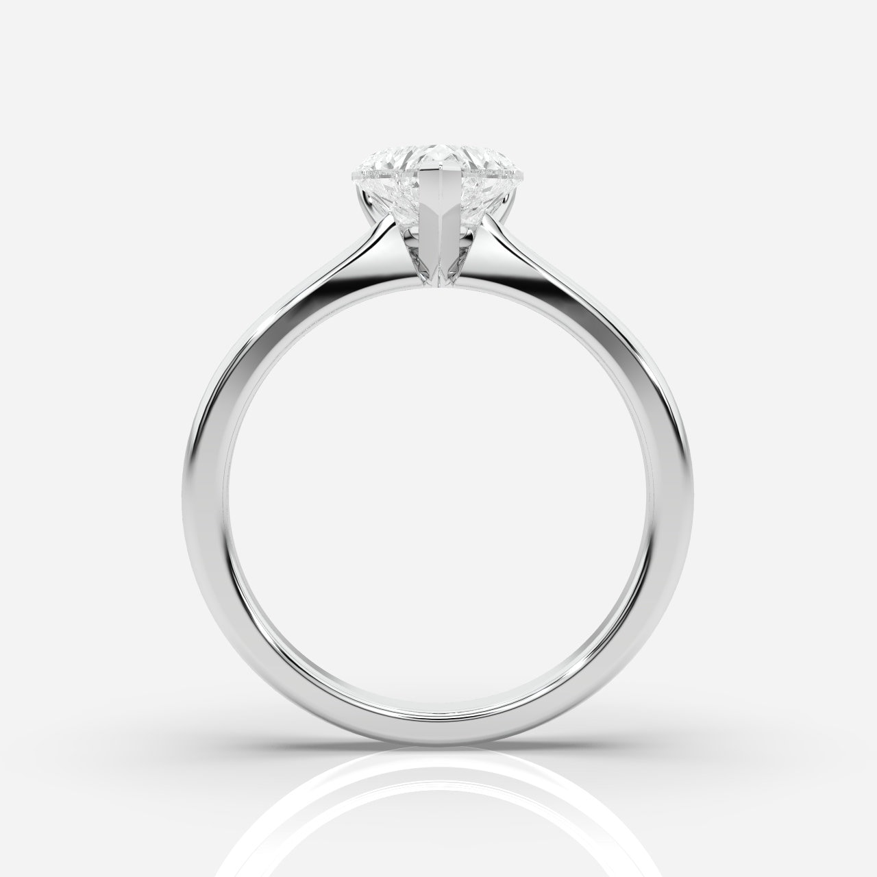 2 CT Heart Solitaire Lab Grown Diamond Ring, Pinched Shank Heart ...
