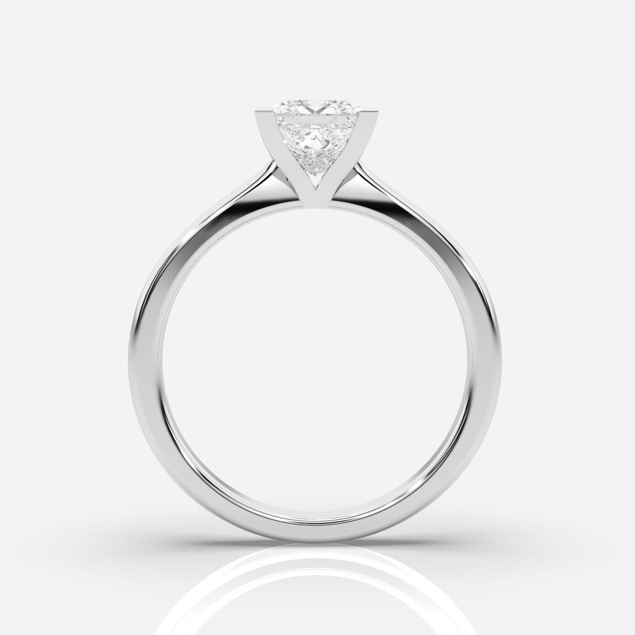 1.5 CT Princess Solitaire Lab Grown Diamond Ring, Pinched Shank ...
