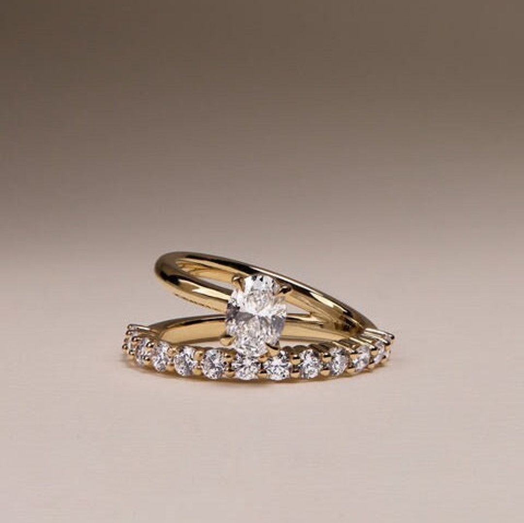 Sevela Oval Solitaire Wrap Lab Grown Diamond Ring, Oval Solitaire Wrap ...