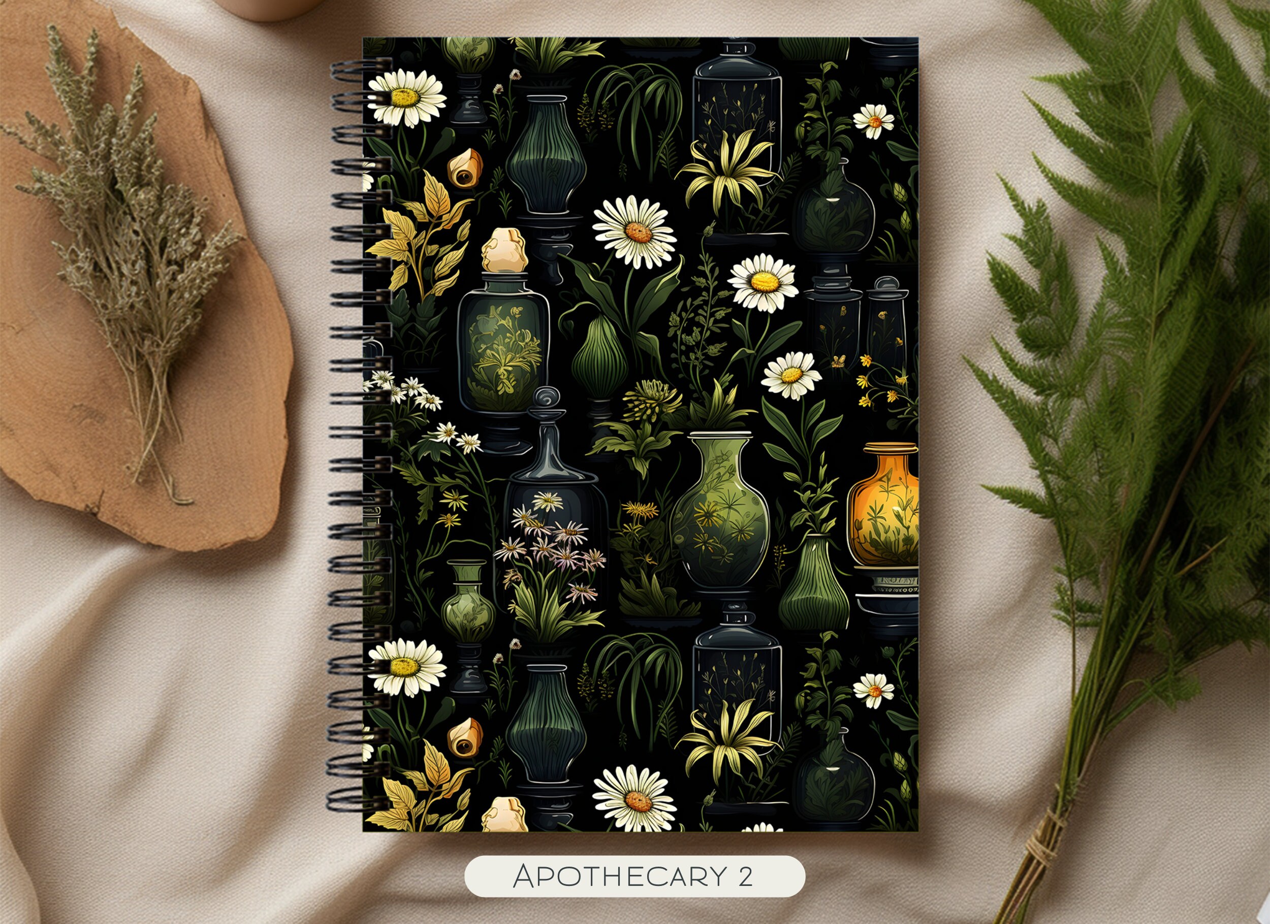 Apothecary Cabinet Spiral Notebook, Wildflower Journal, Cottagecore ...