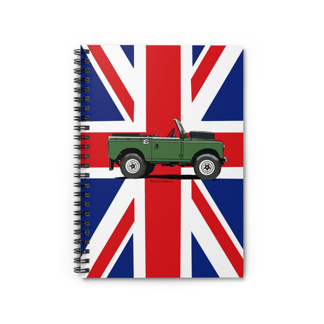 Hand Drawn Union Jack Land Rover Series 1 Spiral Field Notes Notebook ...