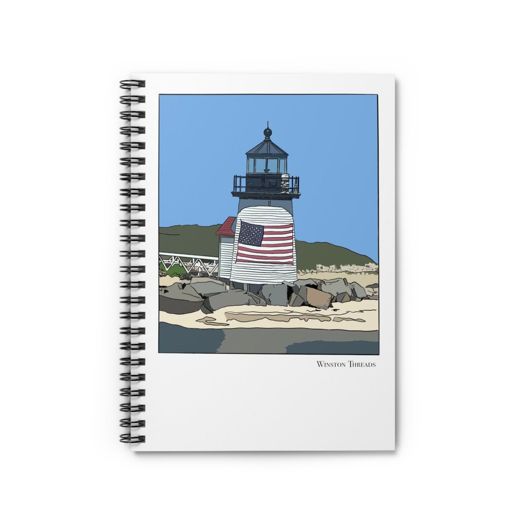 Hand Drawn Image of Nantucket Lighthouse Spiral Notebook - Ruled Line ...