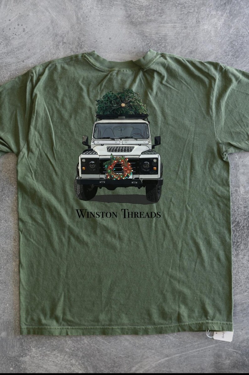 Christmas Tree Land Rover Defender Comfort Color Unisex Garment-dyed ...