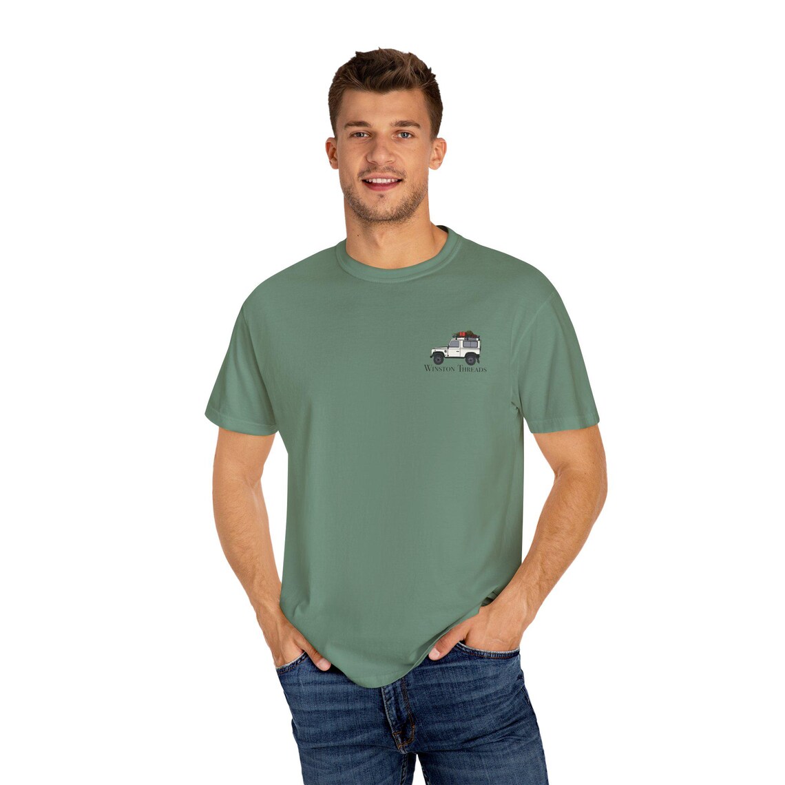 Christmas Tree Land Rover Defender Comfort Color Unisex Garment-dyed ...