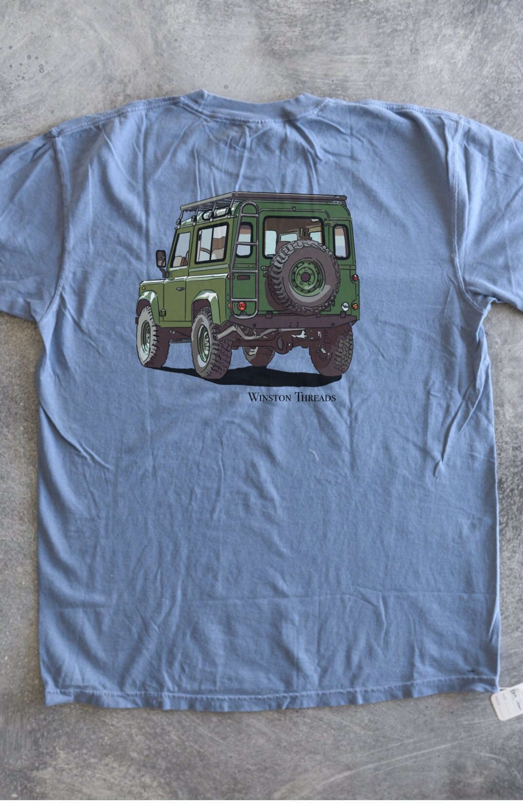 Hand Drawn Green LR Defender 90 Comfortable Loose Fit Comfort Color ...