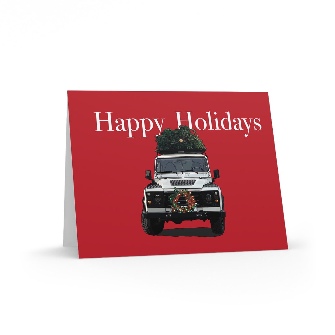 LR Defender Happy Holidays Greeting Cards 8pcs Winston Threads - Etsy
