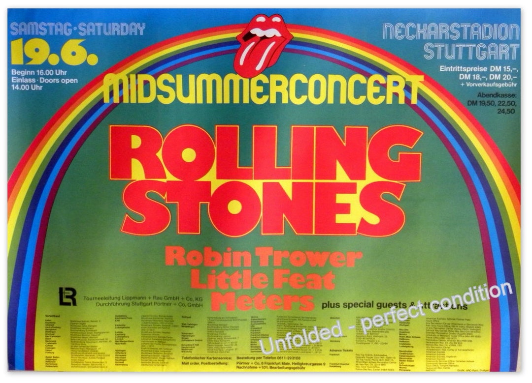 ROLLING STONES - Concert Poster - June 19, 1976 - Germany - Etsy