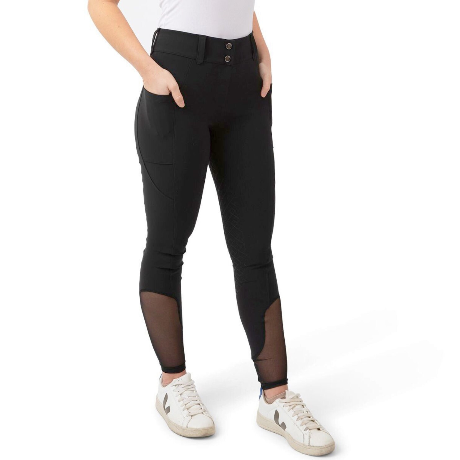 Premium Equestrian Breeches With 2 Side Pockets & Mesh Fabric @ Ankle ...