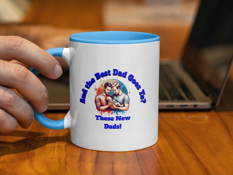 New Dad Mug, LGBTQ Fatherhood Celebration Coffee Cup, Best Dad Award ...