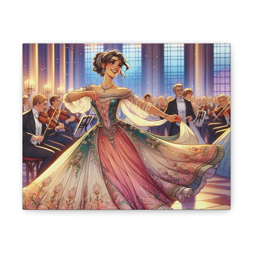 Victorian Ballroom Canvas Print Elegant Dancing Lady With Orchestra ...