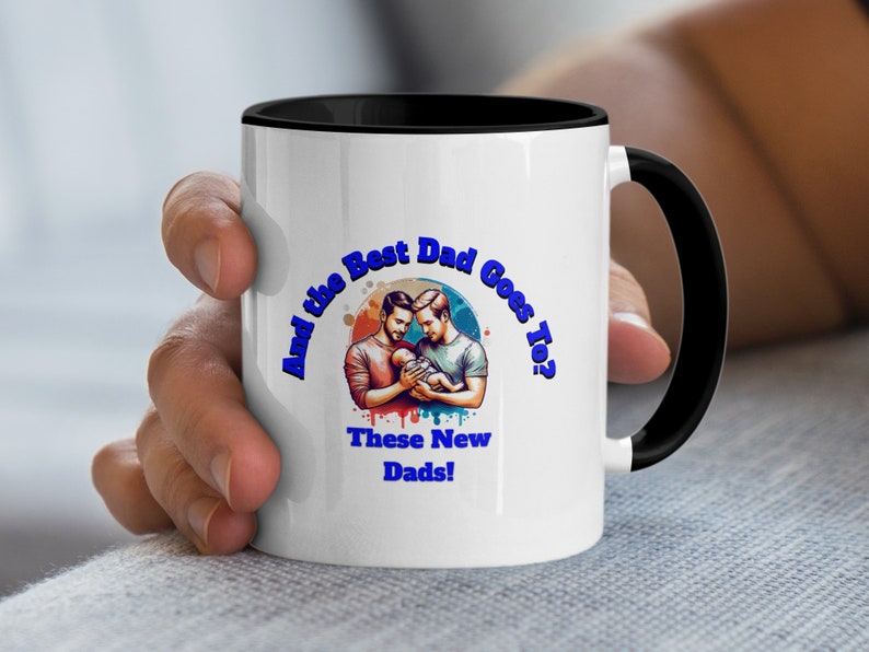 New Dad Mug, LGBTQ Fatherhood Celebration Coffee Cup, Best Dad Award ...