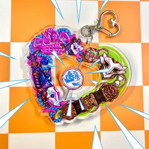 Jinx/ekko Spinning Keychain!! 3.5" Double-sided Acrylic Spinning Charm ...