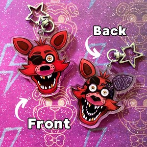 FNAF Keychains Freddy, Bonnie, Chica, Foxy 2.5" Double-sided Acrylic ...