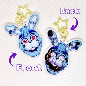 Glamrock Bonnie 2.5" Double-sided Acrylic Charm Keychain, FNAF Security ...