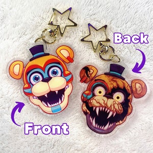FNAF Security Breach Keychains Glamrock / Shattered Freddy, Monty ...