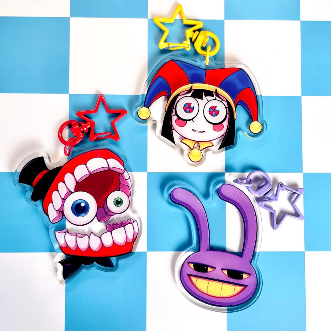 Digital Circus 2.5" Double-sided Acrylic Charm Keychains! Pomni, Caine ...