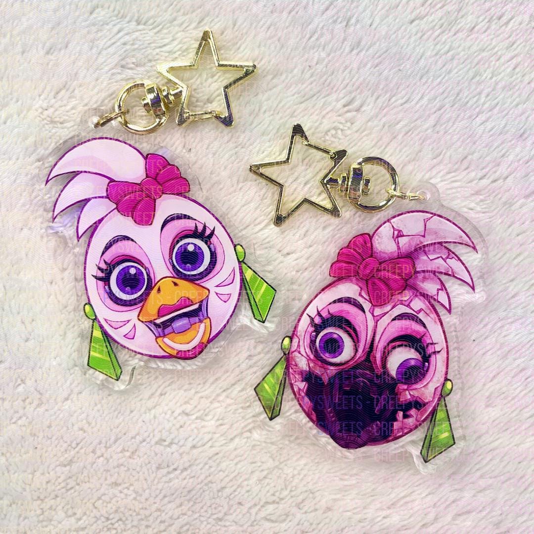 Glamrock Chica / Shattered Chica FNAF Security Breach Keychains 2.5 ...