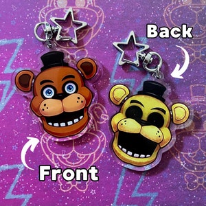 FNAF Keychains Freddy, Bonnie, Chica, Foxy 2.5" Double-sided Acrylic ...