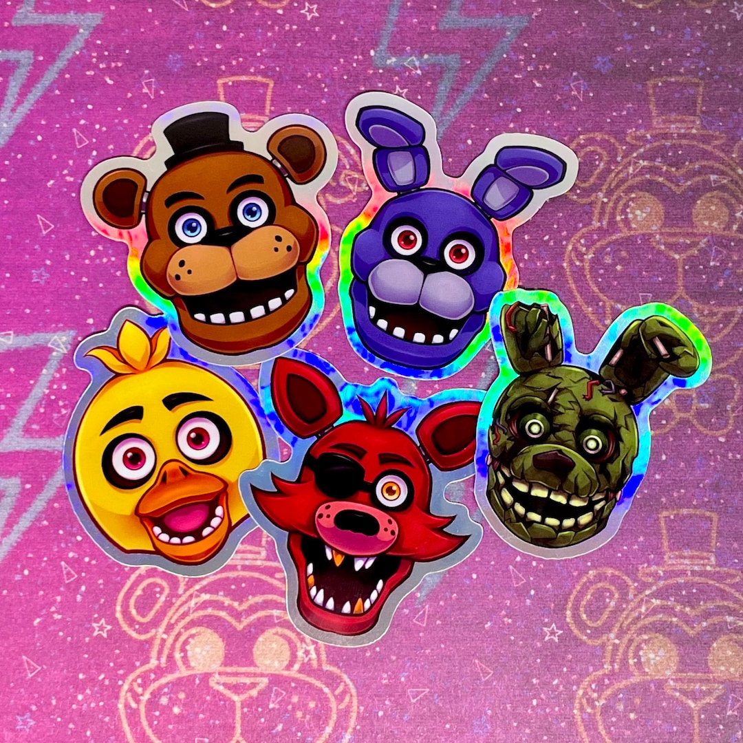 Mini 2" Holographic Original FNAF Sticker Pack! -5 STICKERS- Freddy ...