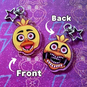 FNAF Keychains Freddy, Bonnie, Chica, Foxy 2.5" Double-sided Acrylic ...