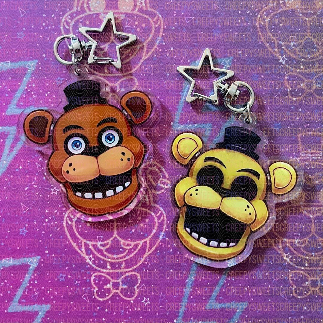 FREDDY- FNAF Keychains 2.5" Double-sided Acrylic Charm FNAF 1 & 2 ...
