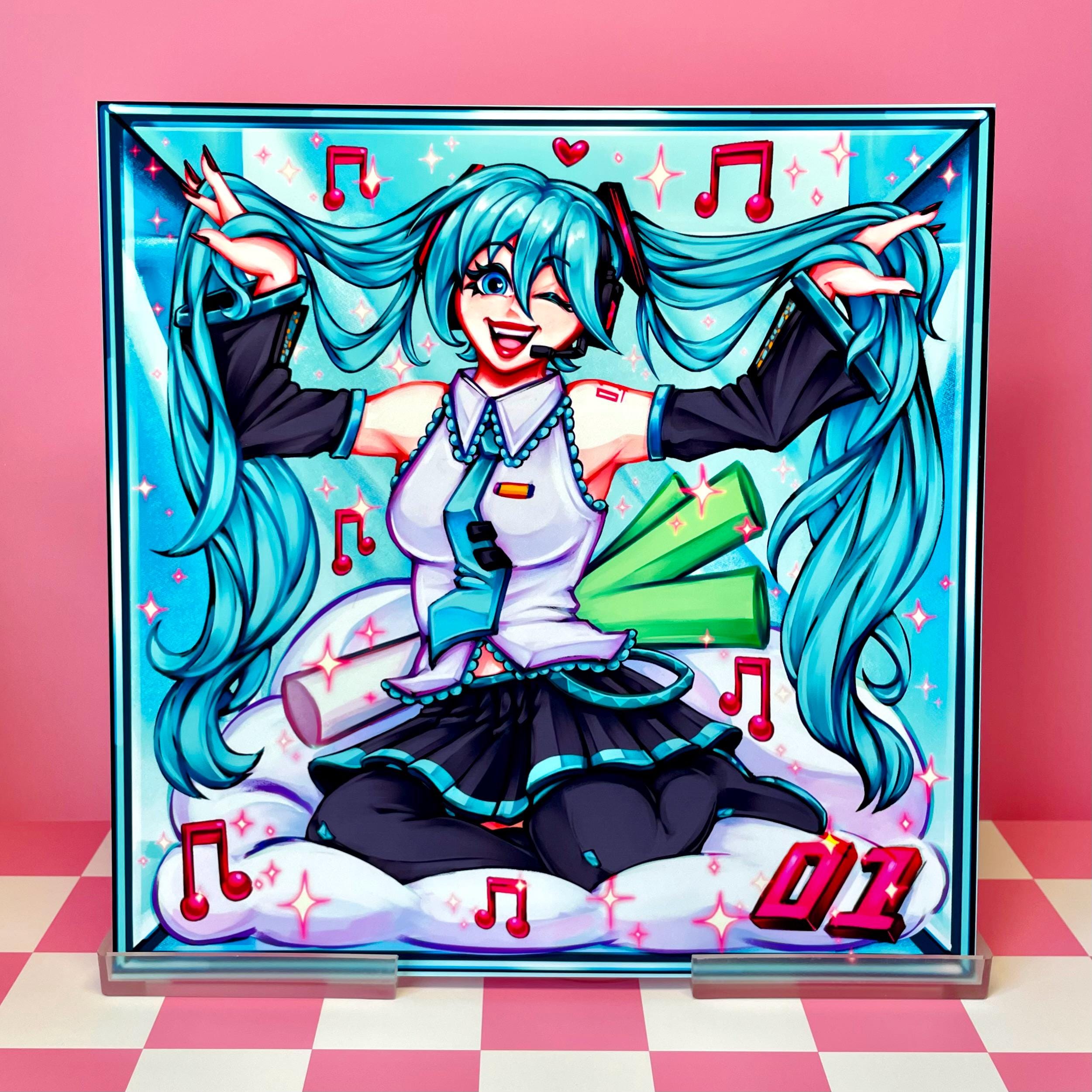 Hatsune Miku - Vocaloid Art Print (8x8 In) Square Print Satin Cardstock ...