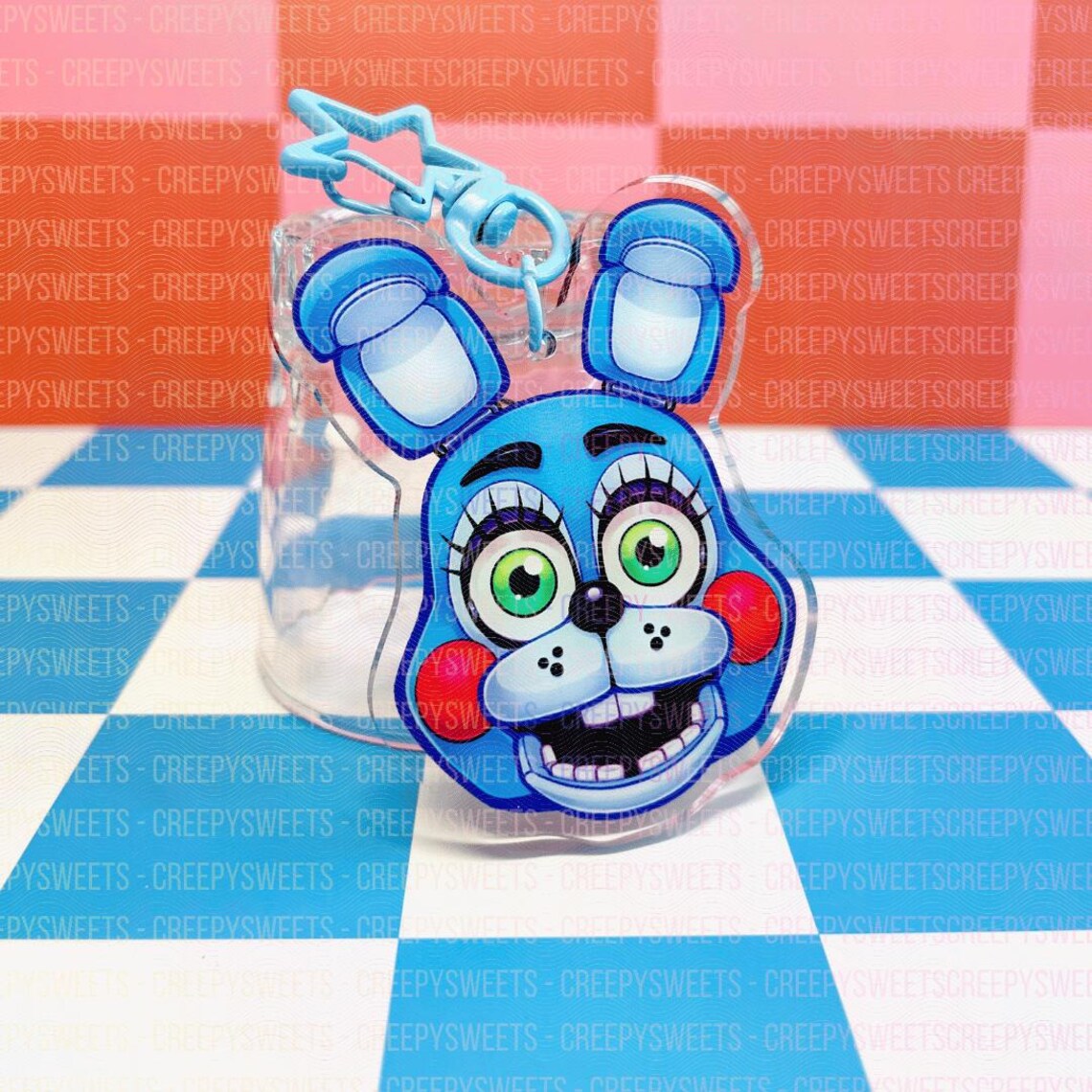TOY BONNIE Keychain- 2.5" Double-sided Acrylic Charm, FNAF 2 (five ...