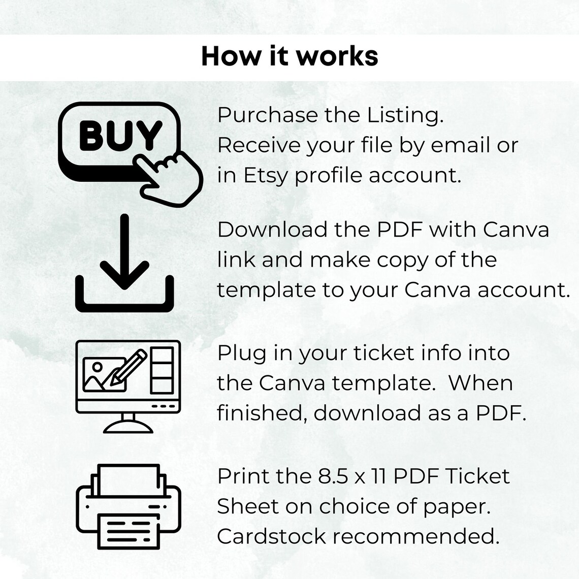 Concert Ticket Template Ticketmaster Design, Concert Ticket Gift, Edit ...