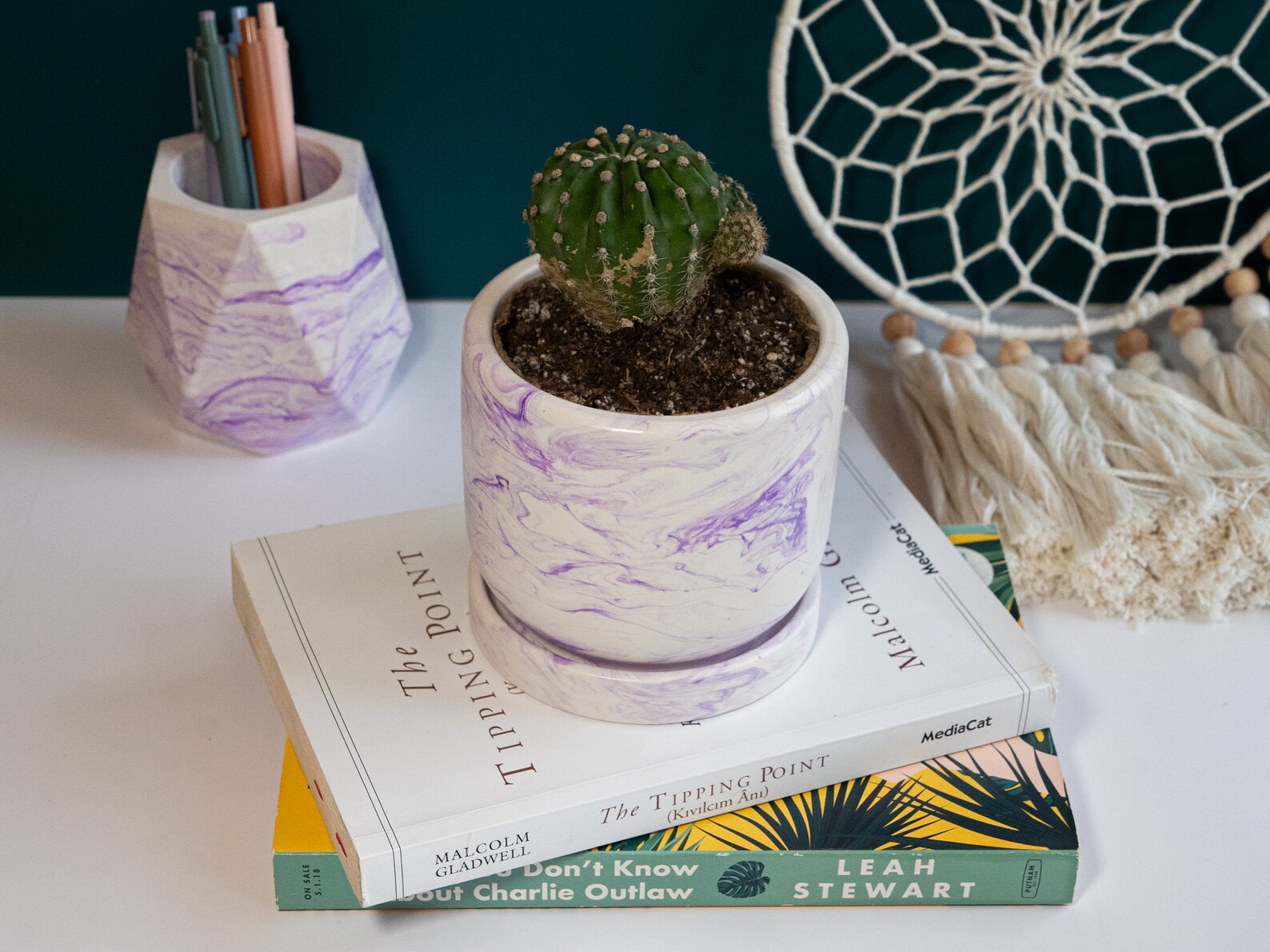 Concrete Planter With Drainage, Unique Planter for Office Desk, Outdoor Planters, Handmade ...