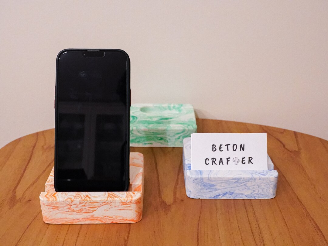 Concrete Phone Stand for Desk, Phone Holder for Desk, Office Decor ...