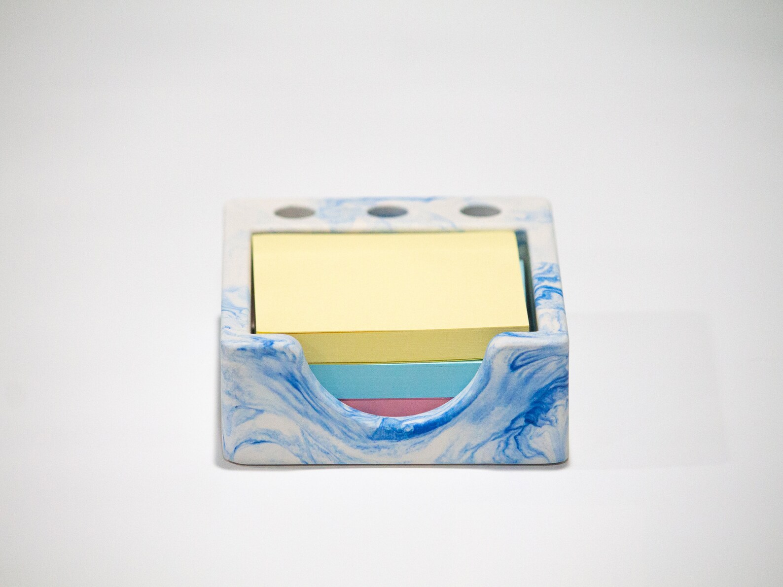 Concrete Sticky Note Holder, 3x3 Notes Stand for Desk Organizer, Office ...