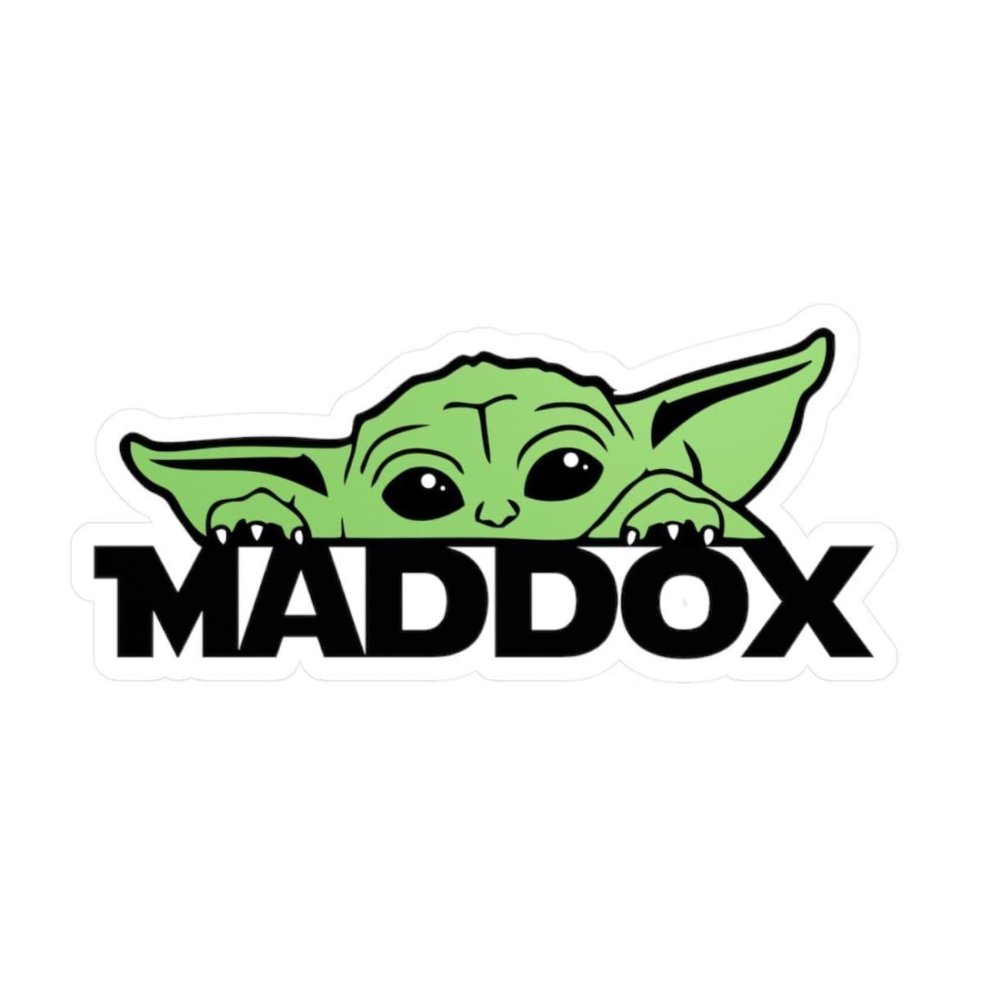Custom Star Wars Name Sticker, Grogu Sticker, Baby Yoda Sticker for ...