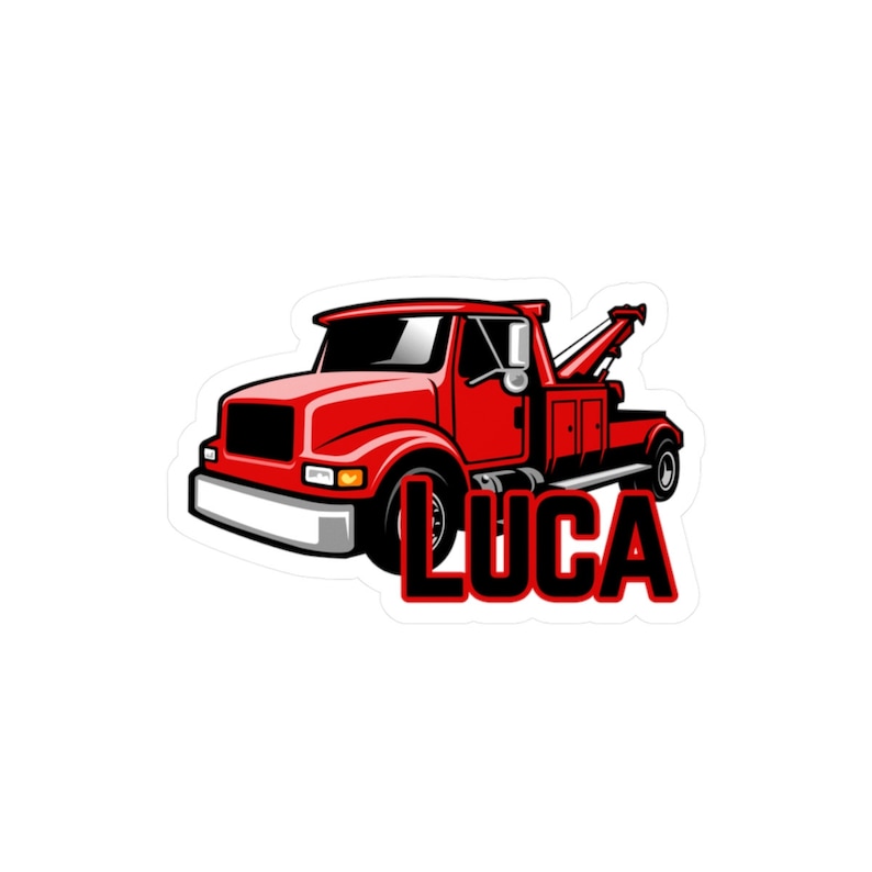 Red Tow Truck Custom Vinyl Sticker, Tow Truck, Trucks, Custom Sticker ...