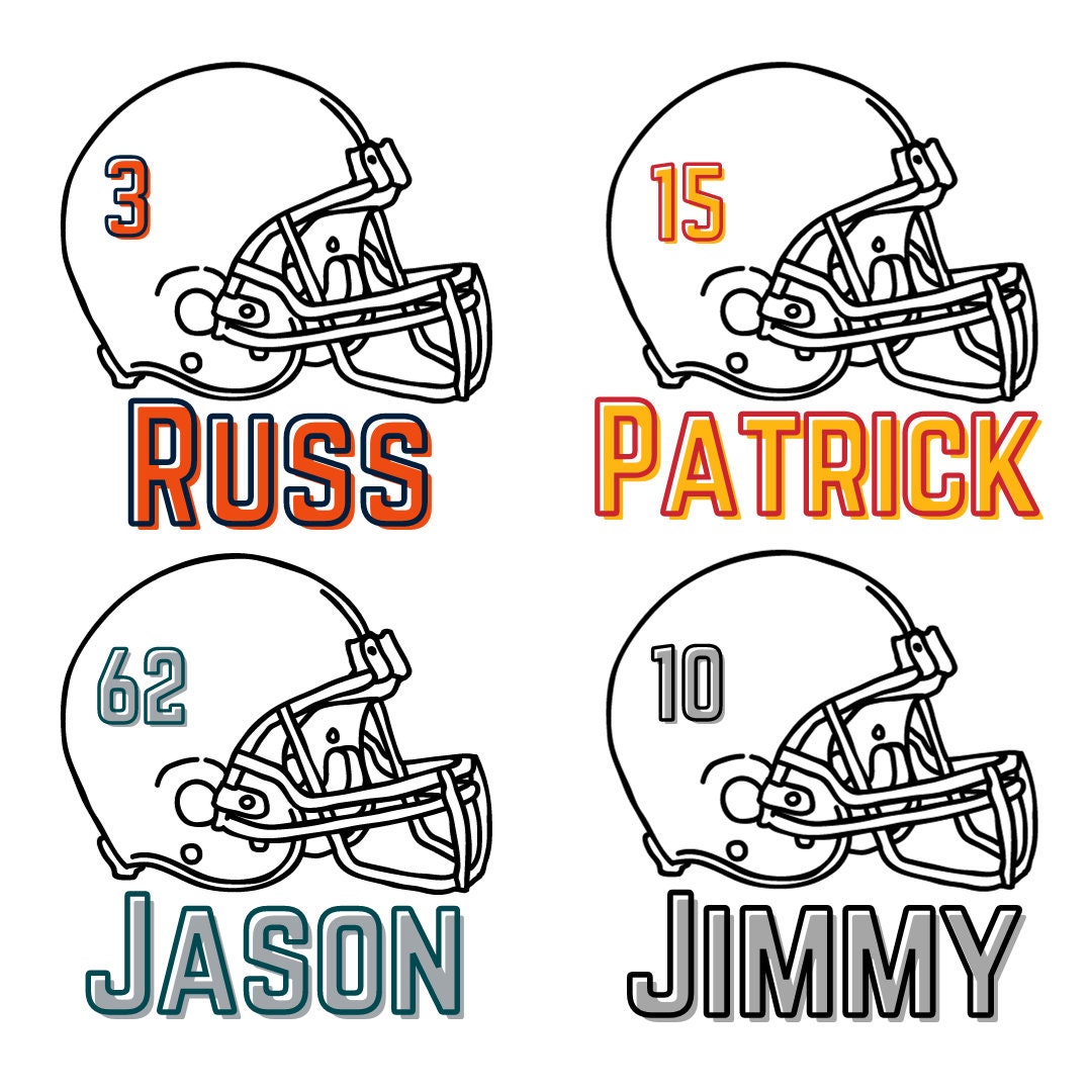 Football Helmet Decal, Football Helmet Sticker, Football Number Sticker ...