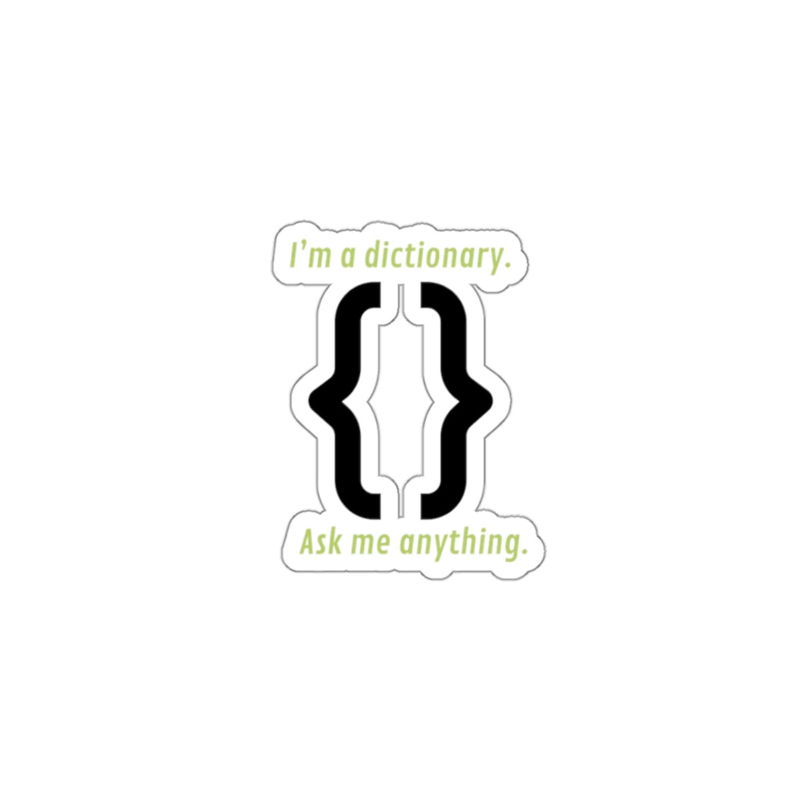 Dictionary, Python Sticker, Data Analyst Sticker, Data Engineer, Data ...