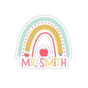 Personalized Teacher Name Sticker, Teacher Appreciation Gift, Preschool ...
