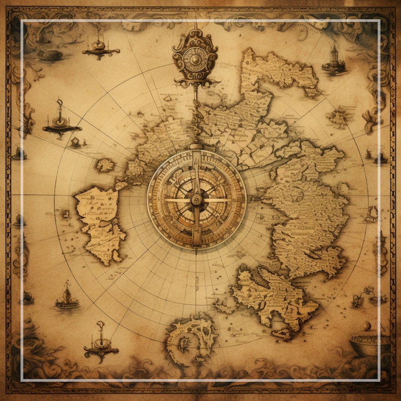 Digital Antique Maps Paper Collection - Vintage Cartography - World Map ...