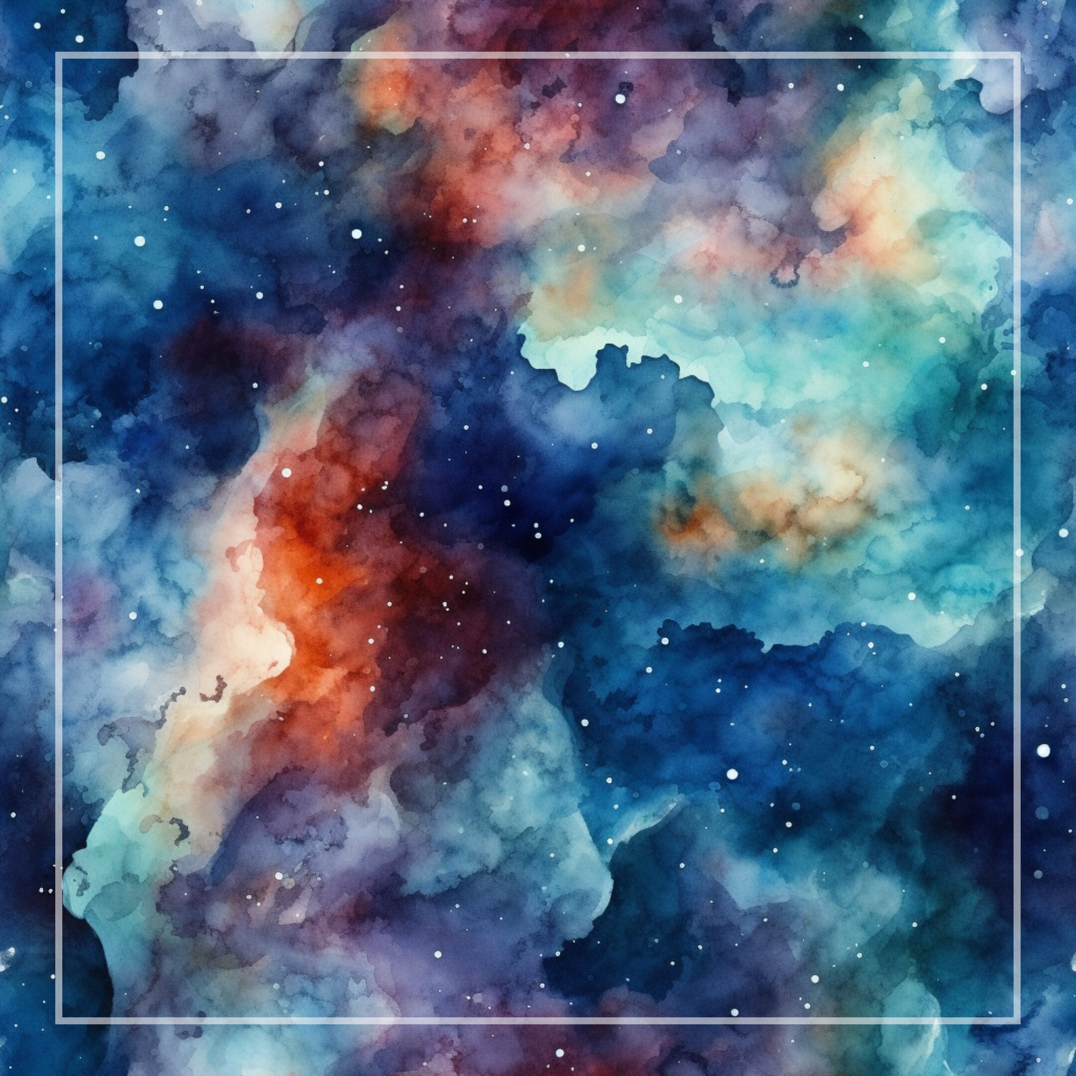 Watercolor Nebula Galaxy Seamless Digital Paper - Starfield Galaxy ...