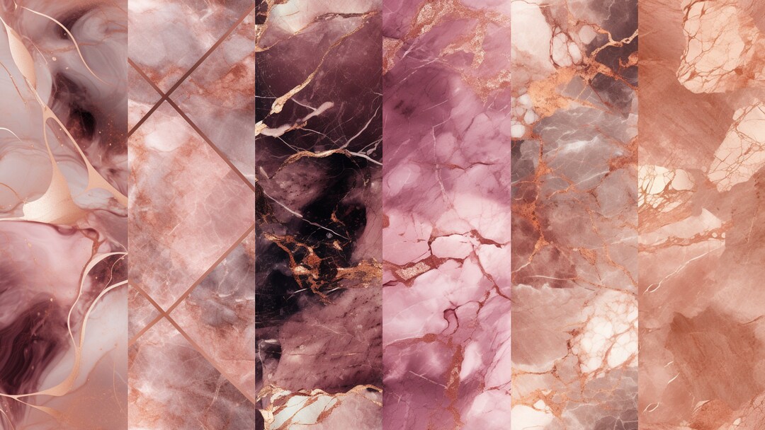Rose Gold Luxury Stone Marble Digital Paper, Seamless Marble Textures ...