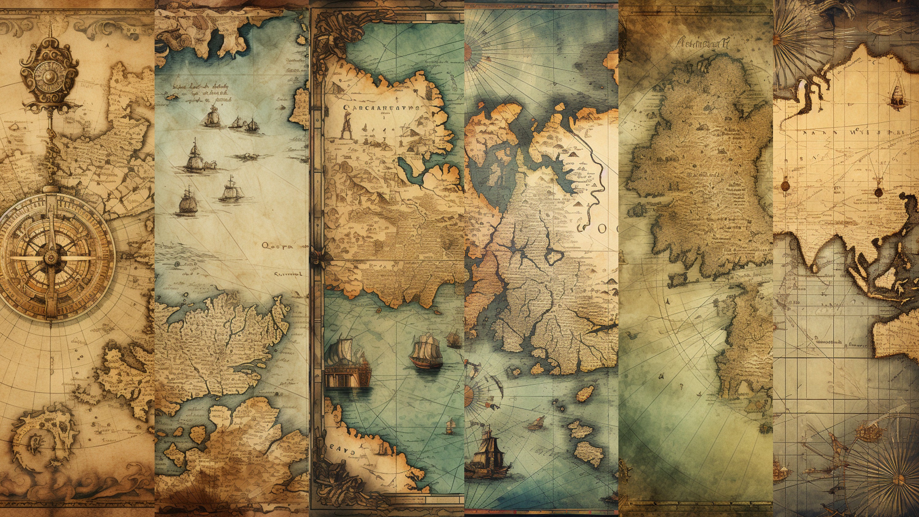 Digital Antique Maps Paper Collection - Vintage Cartography - World Map ...
